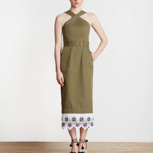 SUNO | Dresses | Suno Cross Halter Pencil Dress Size 2 | Poshmark